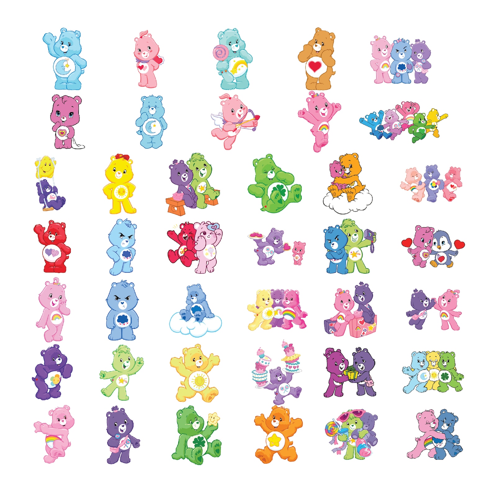 Care Bears Belly Badges Svg, Care Bear SVG Bundle, Care Bears Png, Care ...