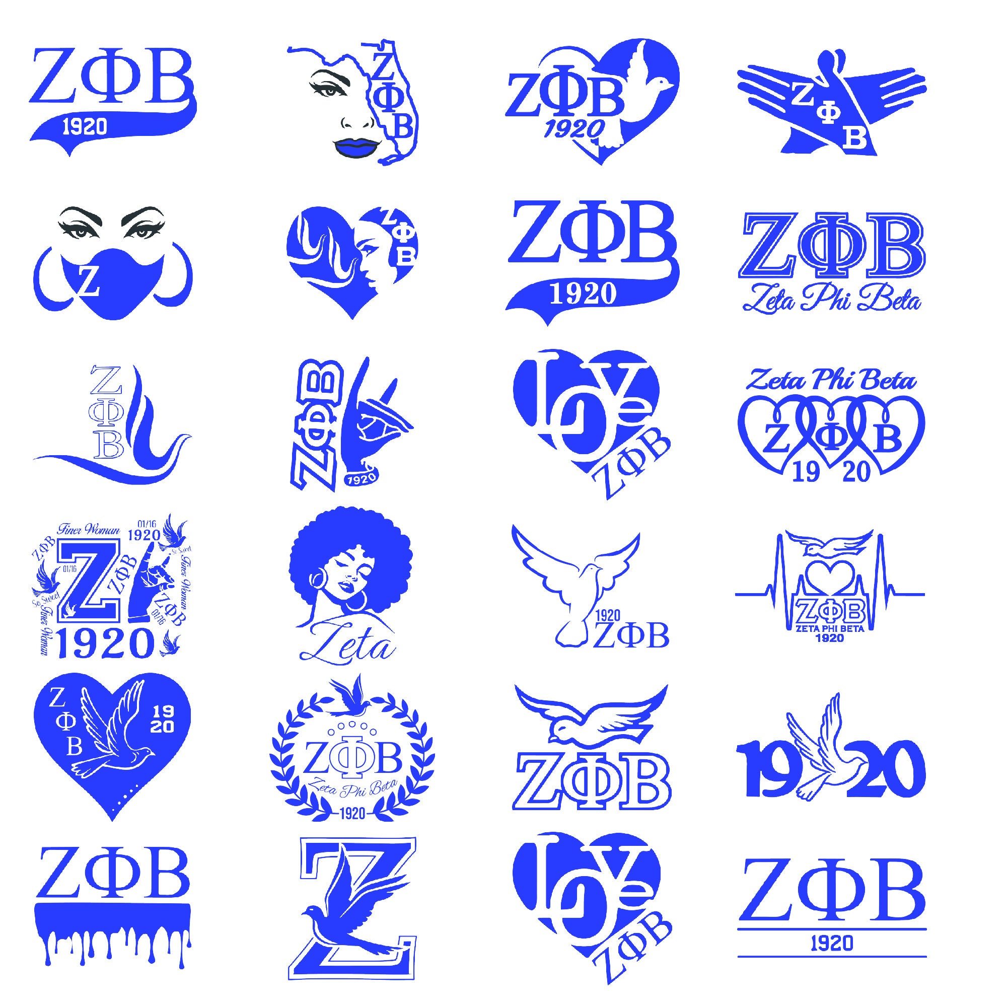 Zeta Phi Beta Svg Png Zeta Phi Beta Heart Dove Cut File Hbcu Svg Sorority Svg Silhouette