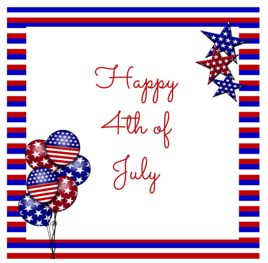 Favor Tags, 4th of July Tag, Fourth of July Printable Gift Tags ...