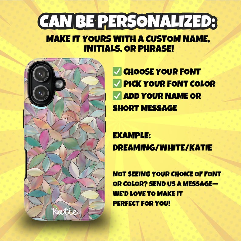 Stained Glass Leaf Pattern Phone Case - Etsy UK