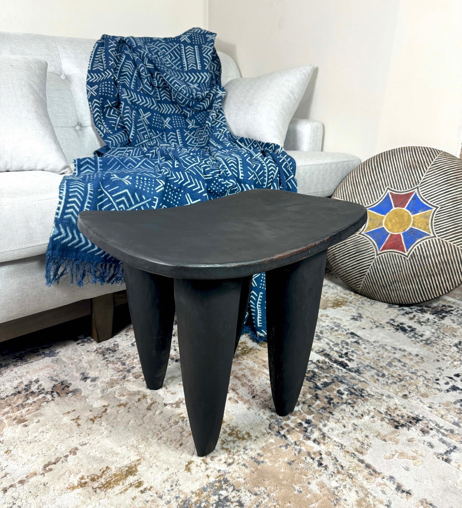 Extra-large Senufo Stool Hand-carved Wooden Side Stool | Wood Stool ...