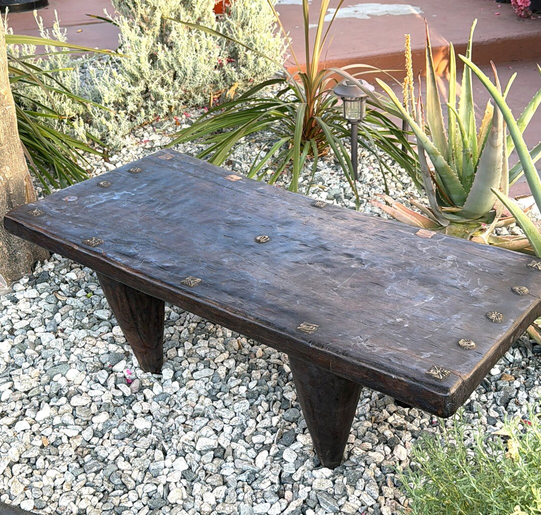 38” Senufo Bench Coffee Table, African Vintage Senufo Authentic Bench ...