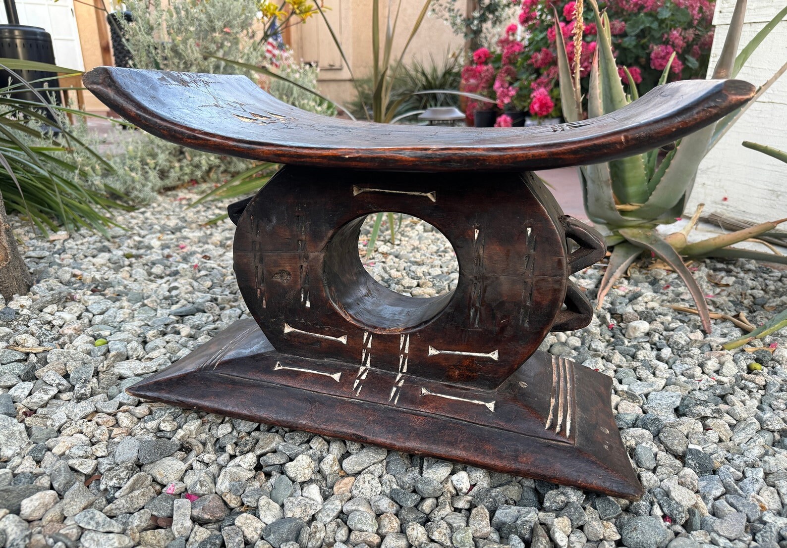 Ashanti Ghana Stool, Vintage Ceremonial Handcarved African Stool ...