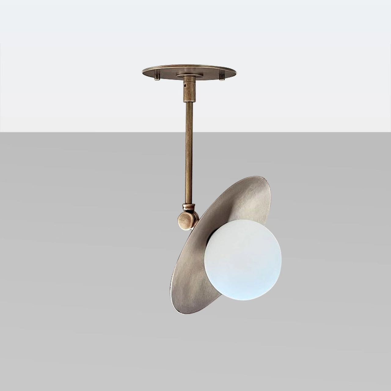 Adjustable Antique Brass Ceiling Spotlight, Frosted Glass--model ...