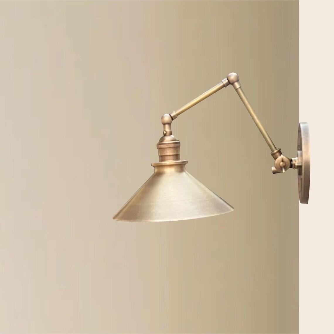 Articulating Wall Sconce --swivel Wall Light -- Industrial Light --antique Brass Light - Etsy