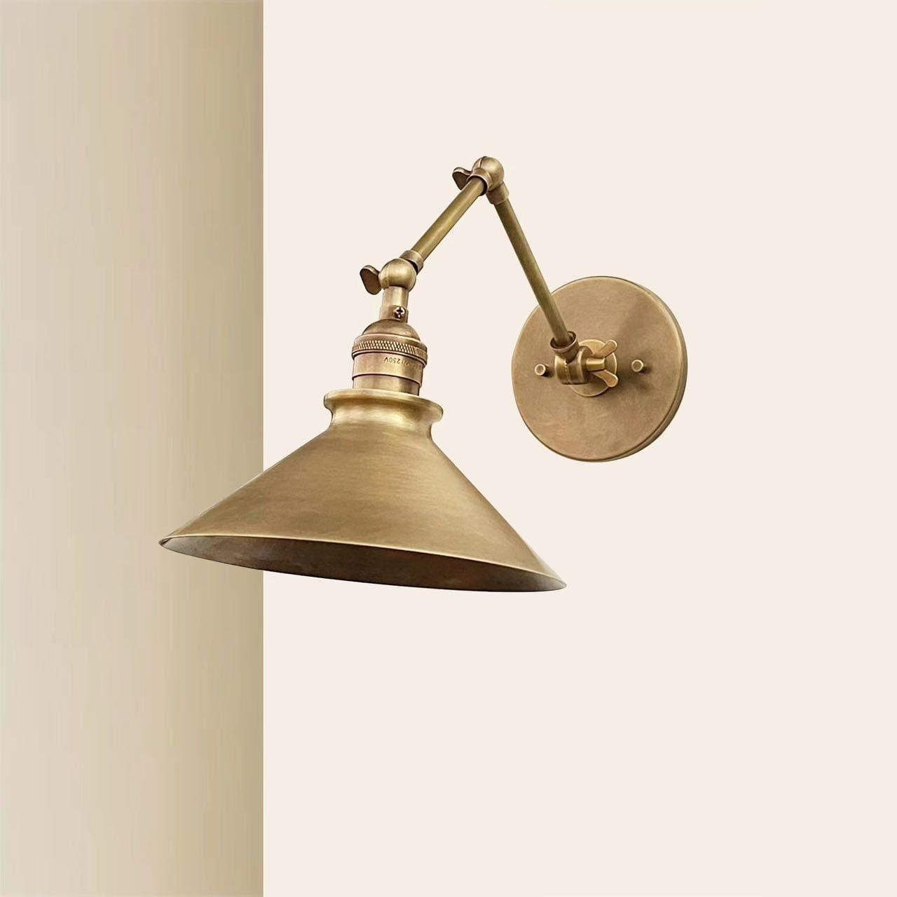 Articulating Antique Brass Wall Sconce – Industrial Swivel Light - Etsy