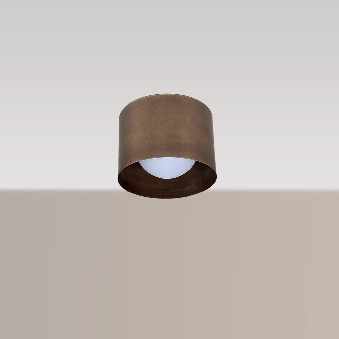 Mid Century Solid Brass Ceiling Spotlight - Minimalist Flush Mount - Etsy