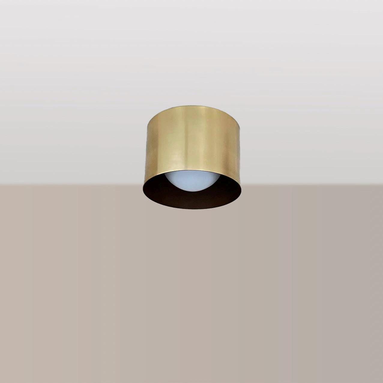 Mid Century Solid Brass Ceiling Spotlight - Minimalist Flush Mount - Etsy