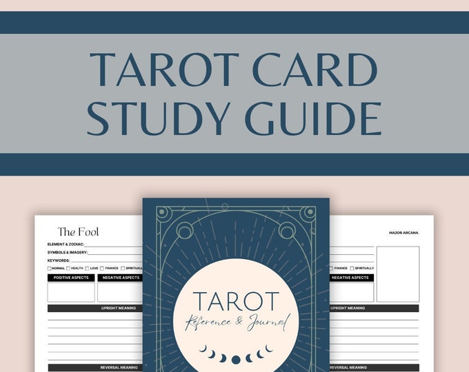 Tarot Study Reference Guide and Journal, Blank Tarot Study Guide, Tarot ...
