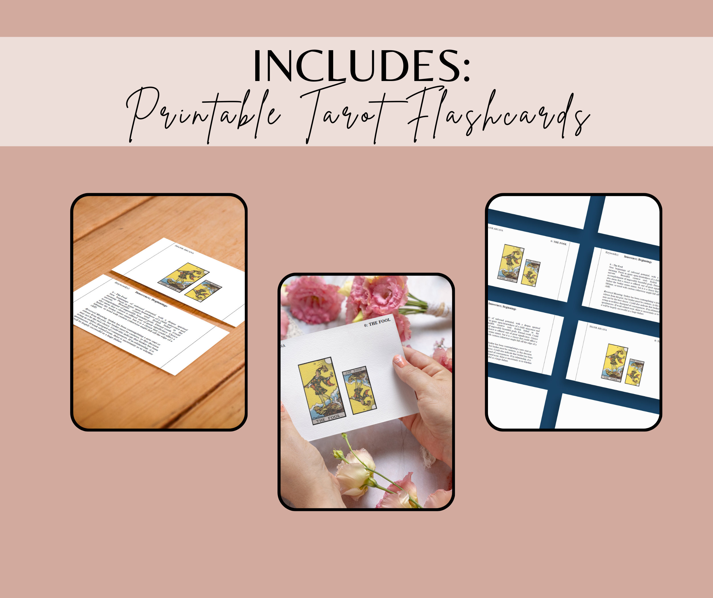 Printable Tarot Flashcards Digital Download Learn Tarot Resource ...