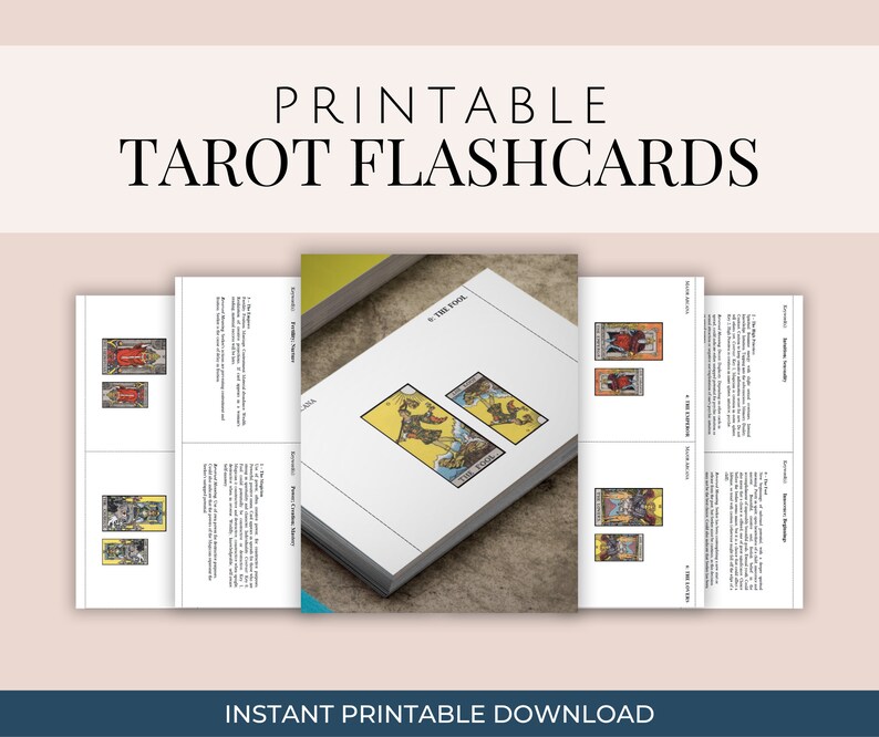 Printable Tarot Flashcards Digital Download Learn Tarot Resource ...
