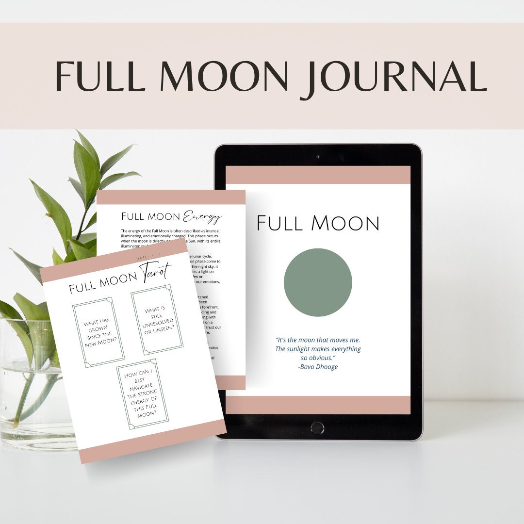 Complete Full Moon Journaling Guide and Workbook. Digital Download ...