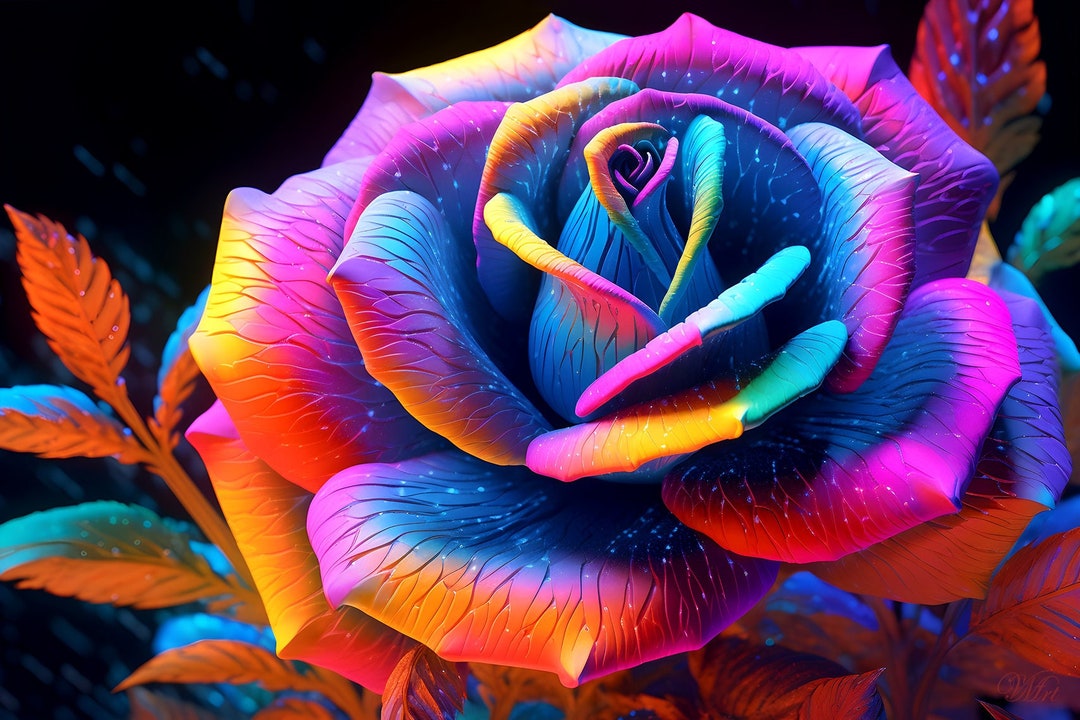 Rainbow Rose High Resolution Digital Download, Instant Downloadable ...