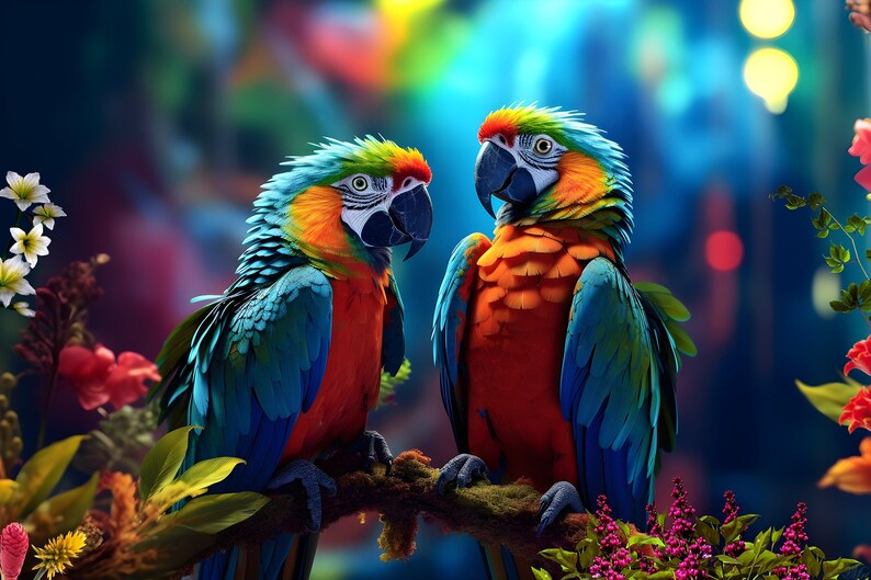 Pair of Macaws High Resolution Digital Download, Instant Downloadable ...