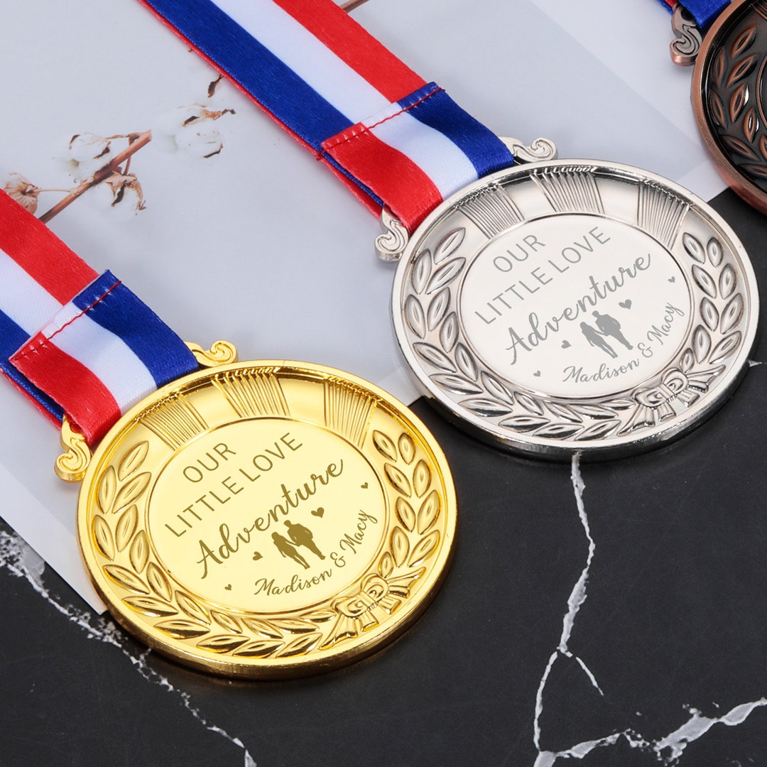 Custom 25th 50th Anniversary Silver Gold Wedding Medal Gifts for ...