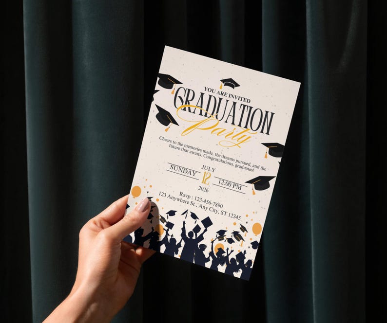 Graduation Party Invitation, Graduation Invitation Template, College ...
