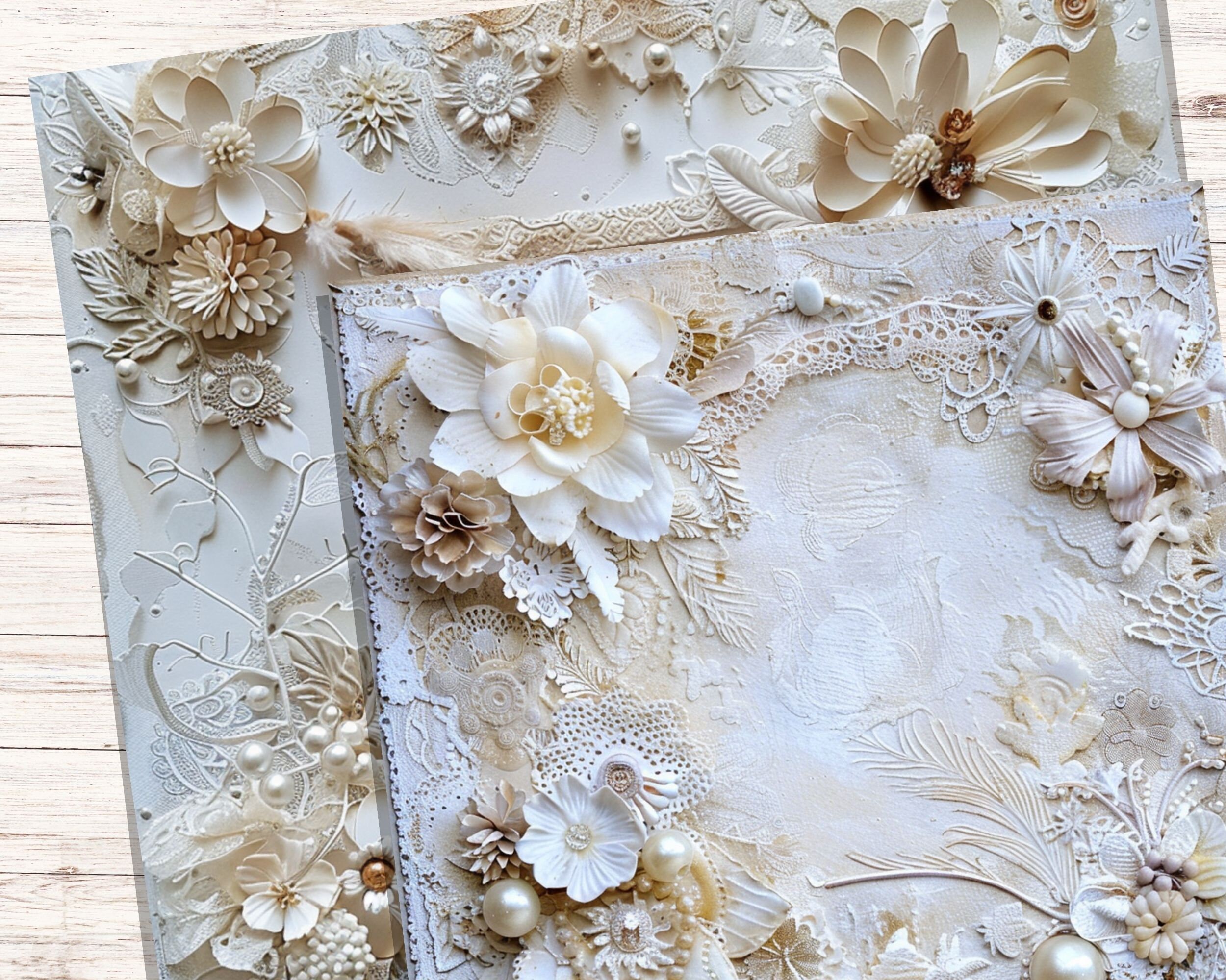 White Digital Paper | Commercial Use | Lace Backgrounds | Printable ...