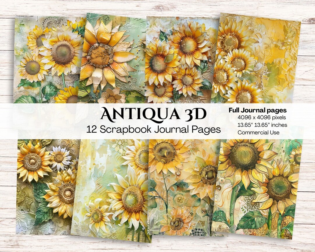 Sunflowers Digital Paper | Yellow Floral Paper | Abstract Painted ...