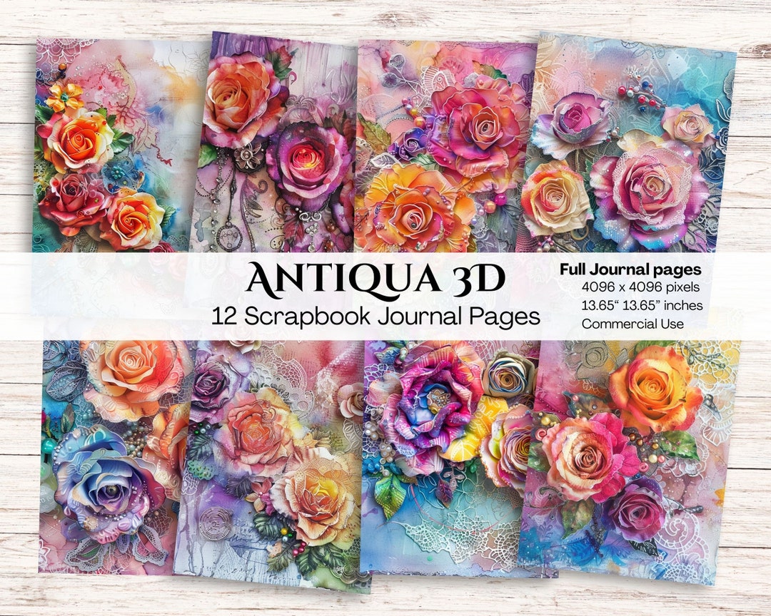 Roses Digital Paper | Commercial Use | Rainbow Backgrounds | Printable ...