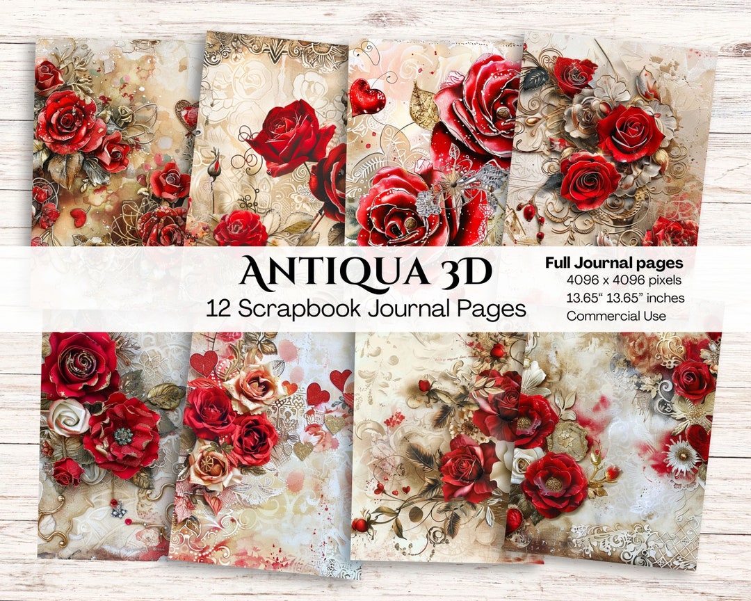 Red Roses Digital Paper | Commercial Use | Floral Backgrounds ...