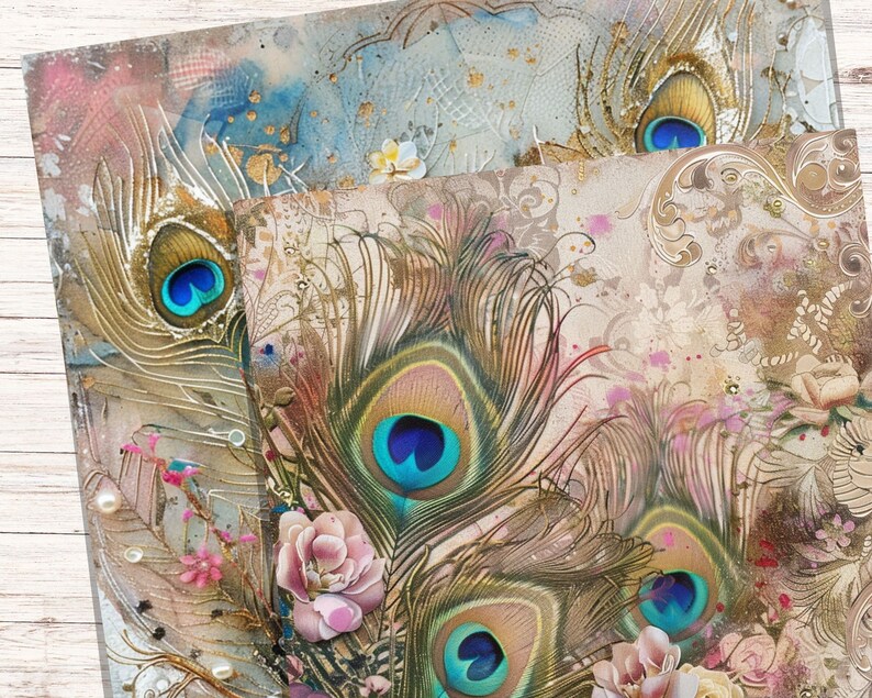 Antique Paper | Craft Paper | Textured Paper Pack | Pink Peacock ...