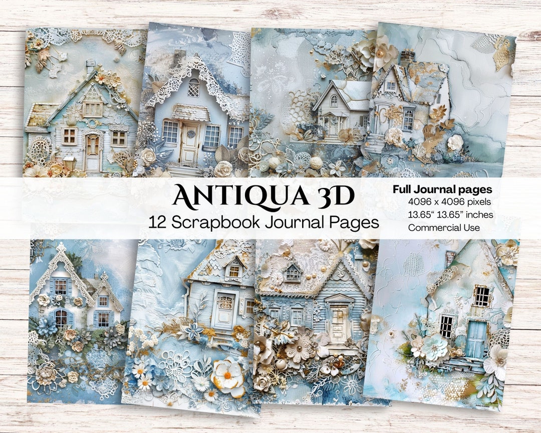 Antique Paper | Craft Paper | Blue House | Textured Paper Pack ...