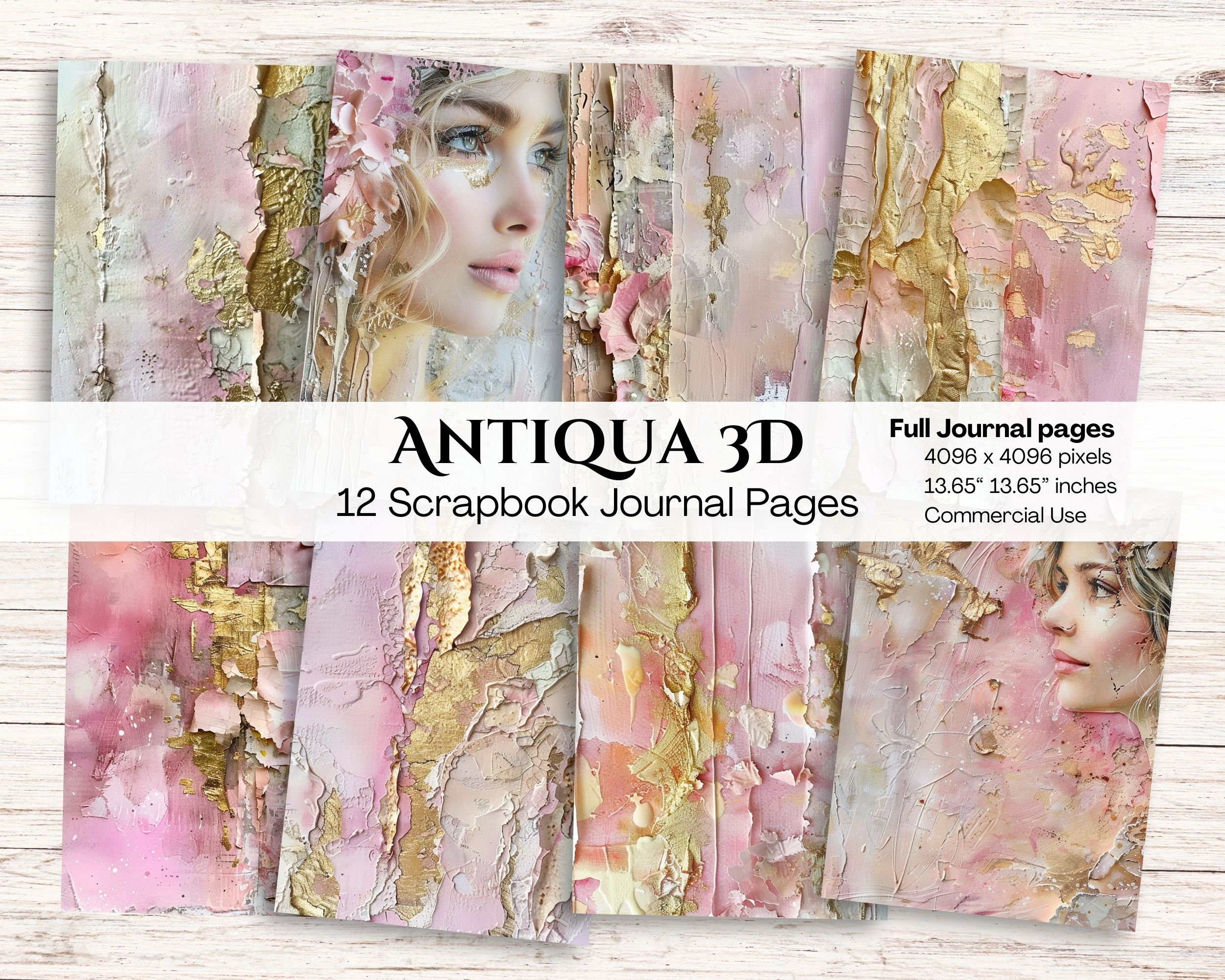 Pink Digital Paper | Commercial Use | Tattered Backgrounds | Printable ...