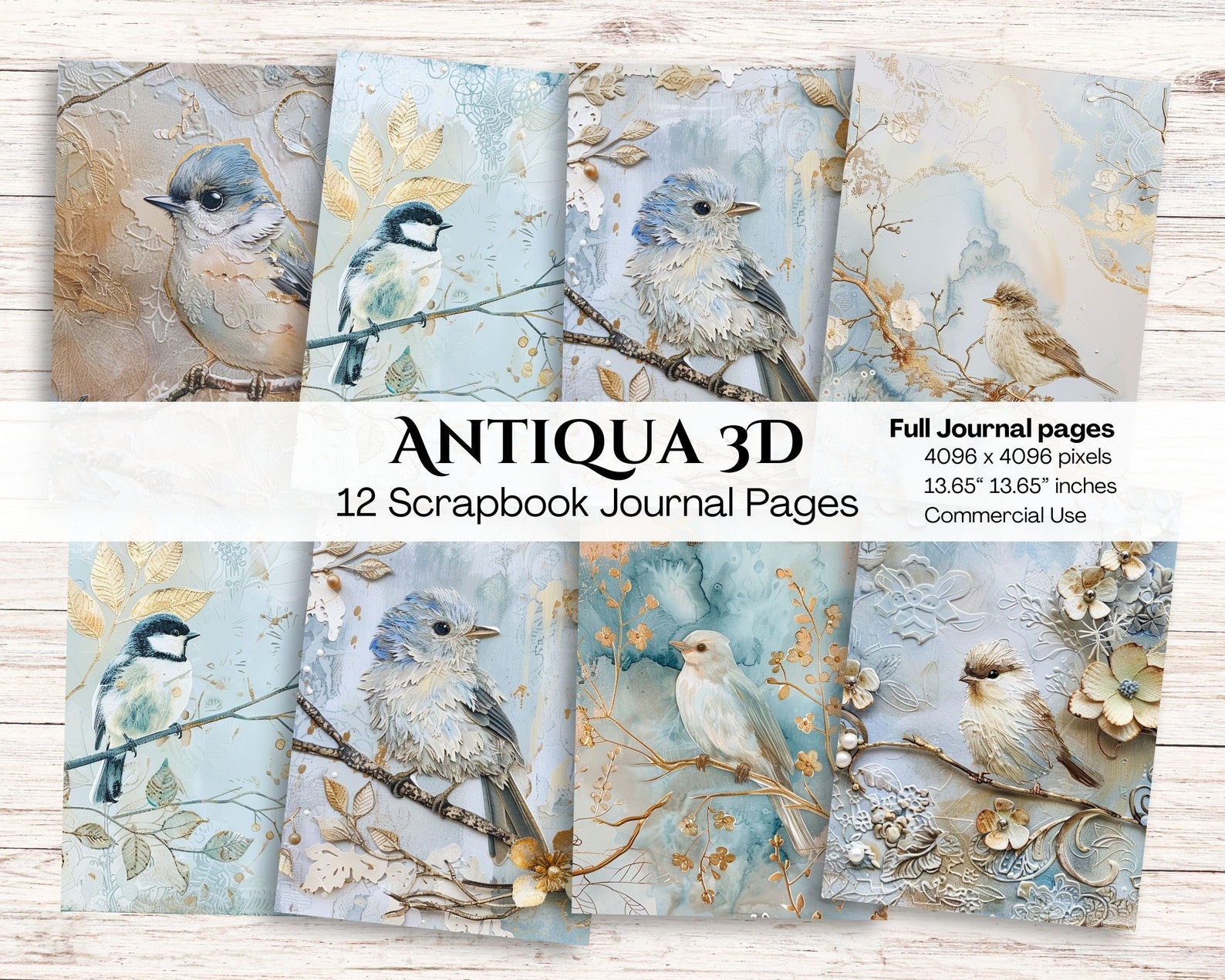 Antique Paper | Craft Paper | Bird Paper | Textured Paper Pack ...
