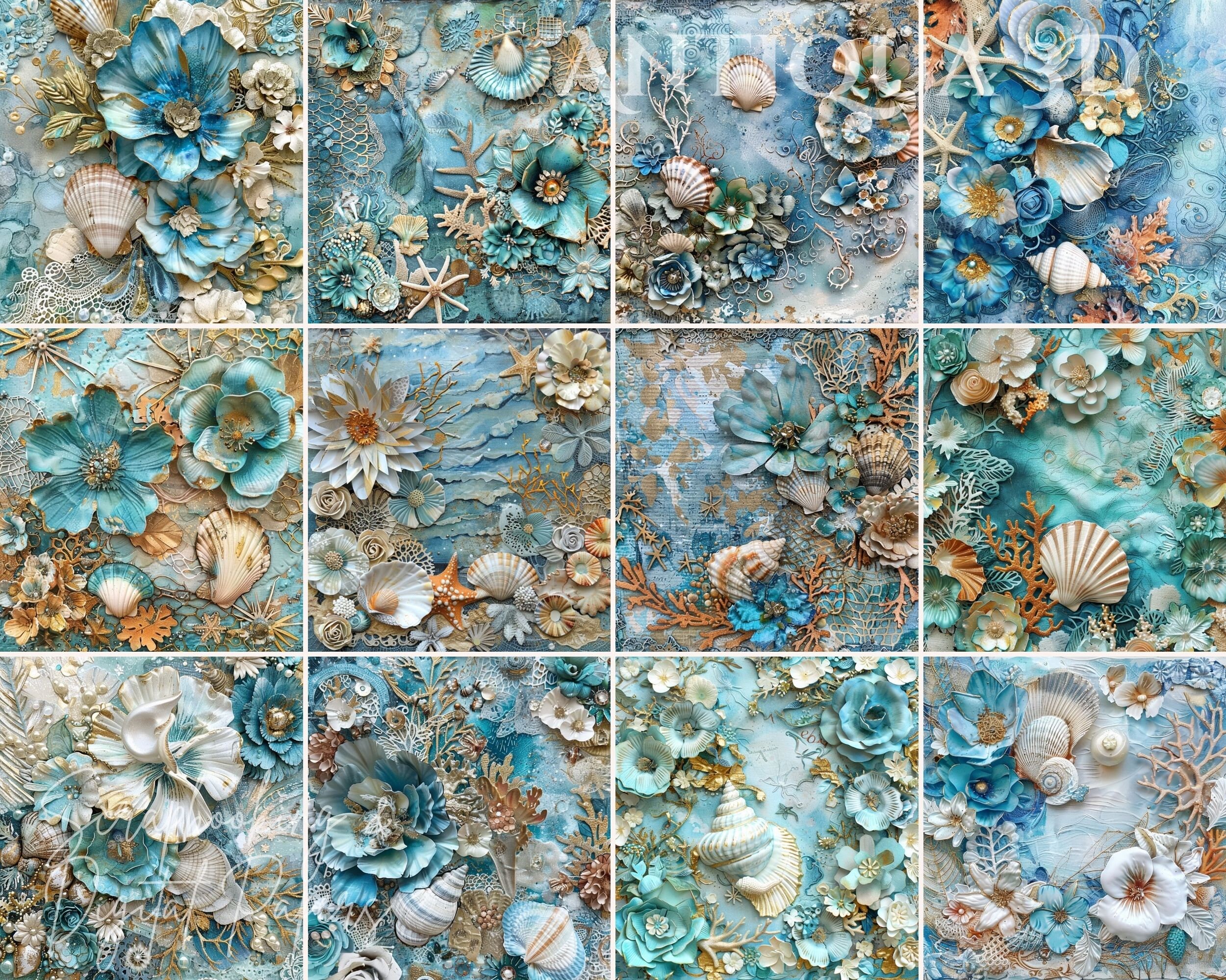 Seashells Digital Paper | Commercial Use | Sea Backgrounds | Printable ...