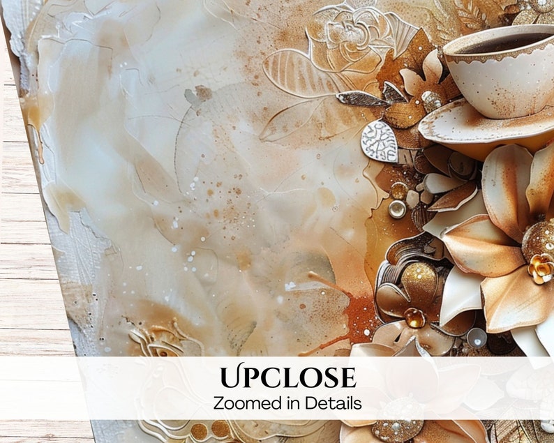 Coffee Digital Paper | Cafe Drink Paper | Floral | Abstract Painted ...
