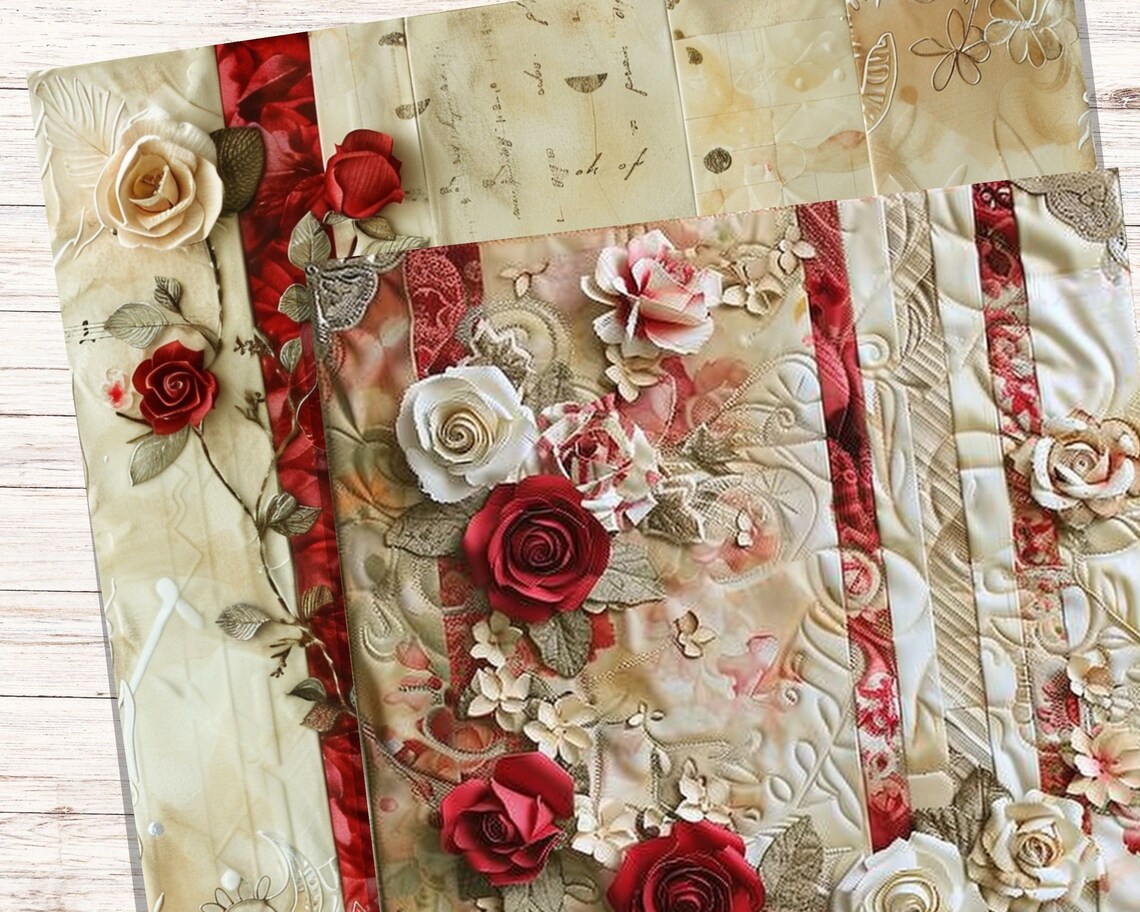 Antique Paper | Red Paper | Craft Paper | Textured Paper Pack ...