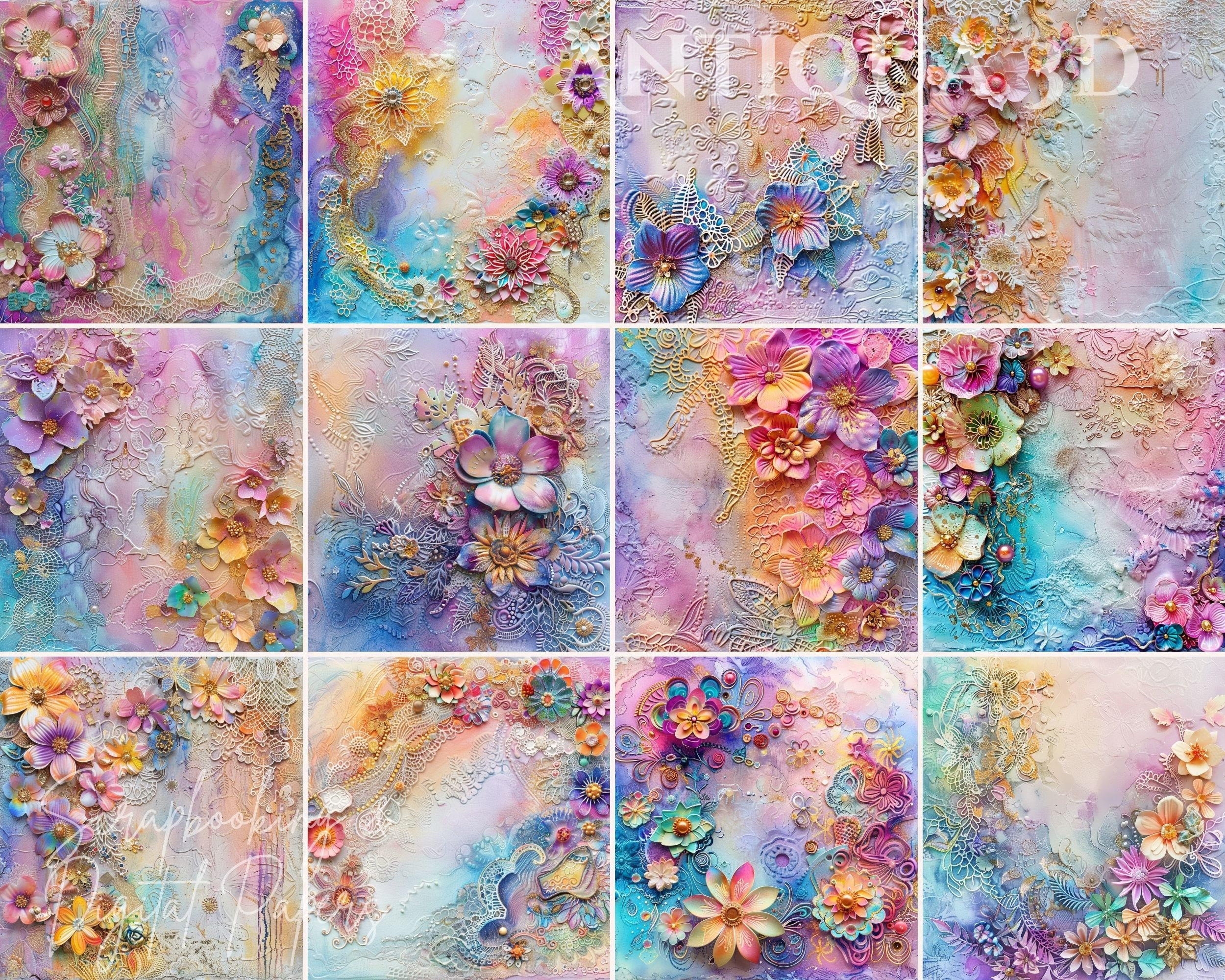 Pastel Digital Paper | Commercial Use | Abstract Pattern | Hippy ...