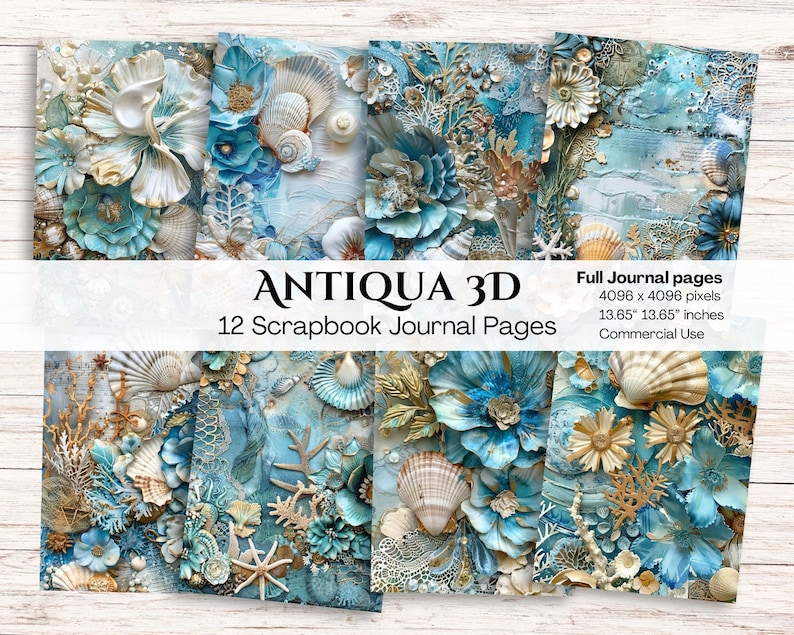 Seashells Digital Paper | Commercial Use | Sea Backgrounds | Printable ...