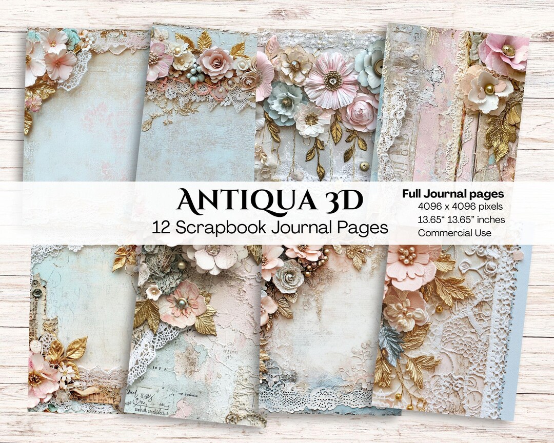 Spring Flowers Junk Journal Pages | Rustic Style | Digital Paper ...