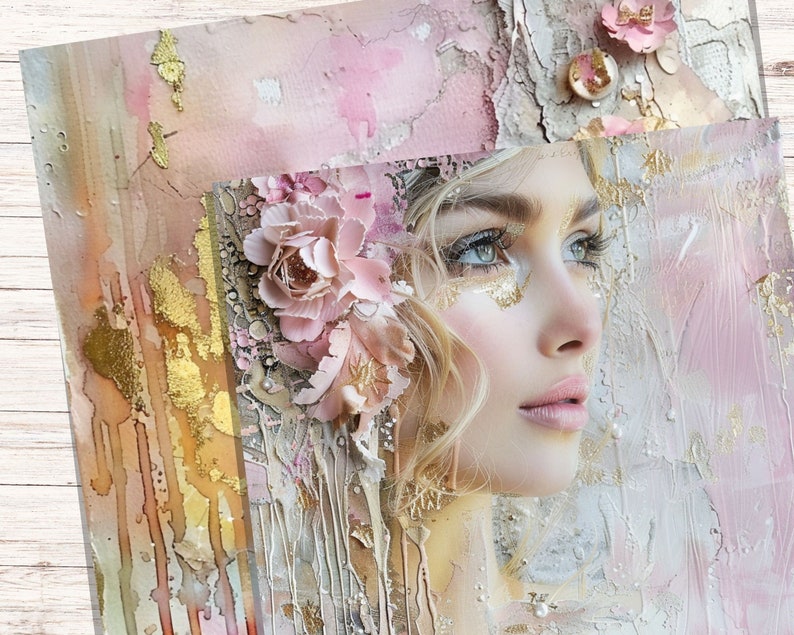 Pink Digital Paper | Commercial Use | Tattered Backgrounds | Printable ...