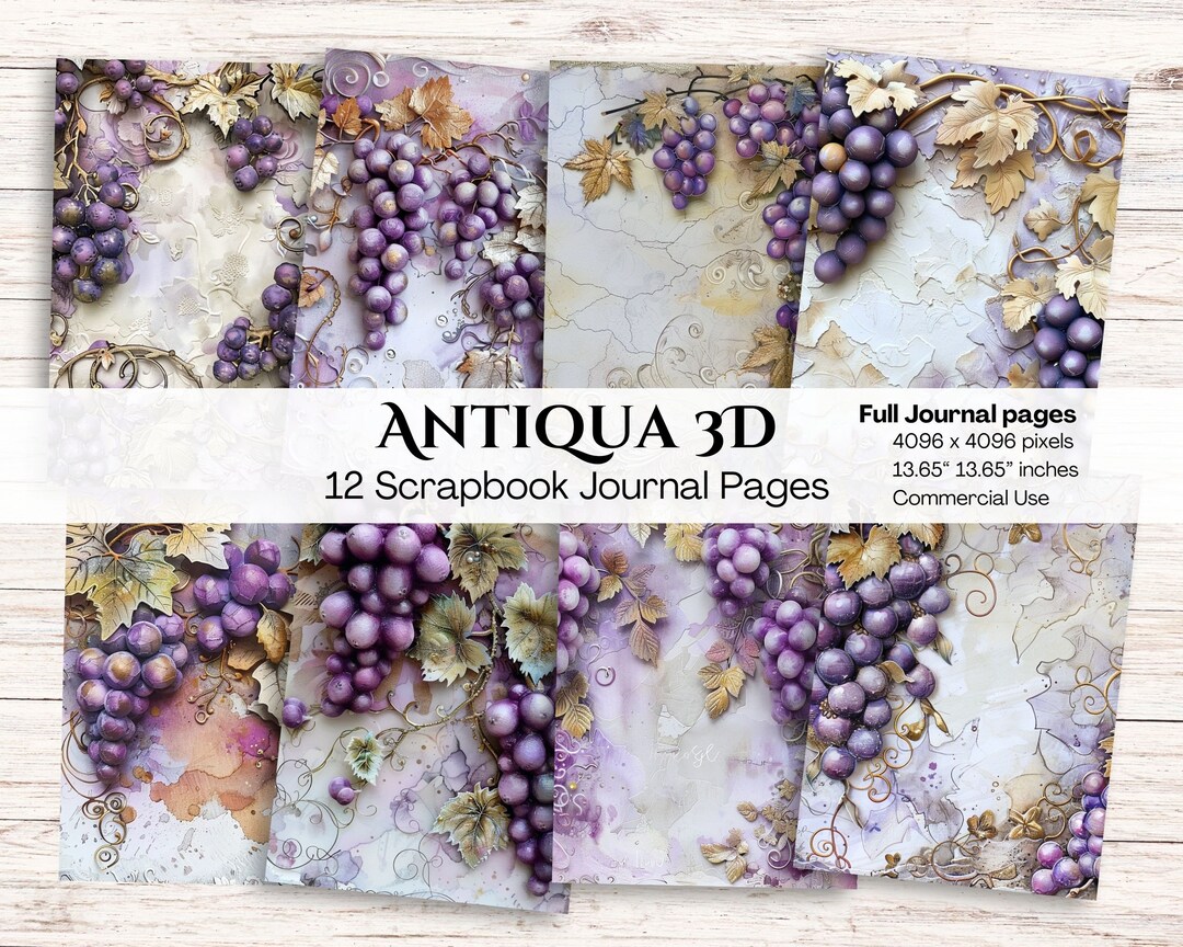 Grapes Digital Paper | Commercial Use | Purple Grapes | Fruit ...