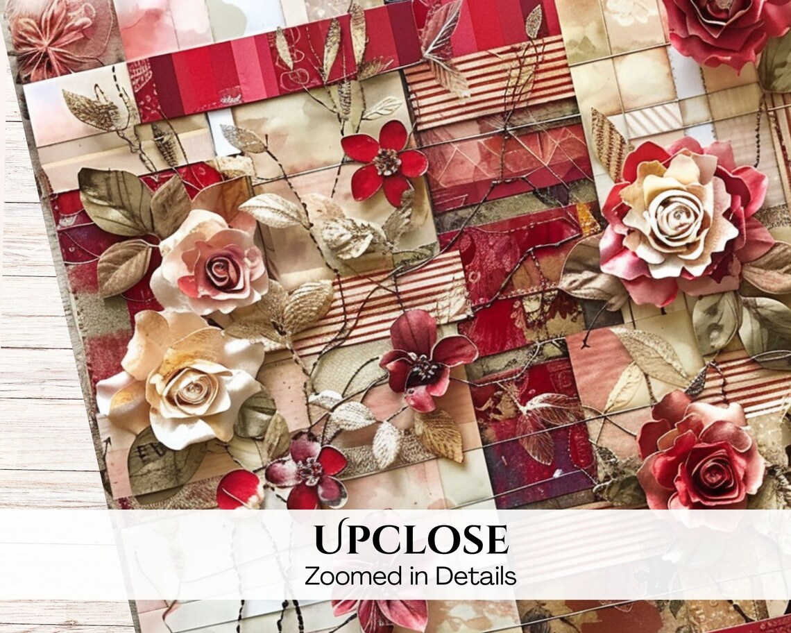 Antique Paper Red Paper Craft Paper Textured Paper Pack Distressed ...