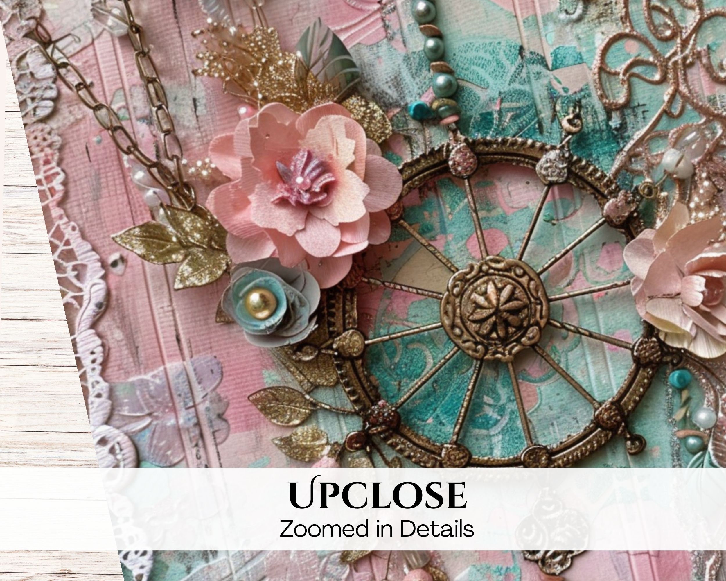 Shabby Chic Aqua Pink Digital Paper | Rustic | Vintage Craft Scrapbook ...