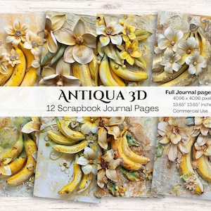 Bananas Digital Paper | Yellow Fruit Paper | Abstract Painted ...