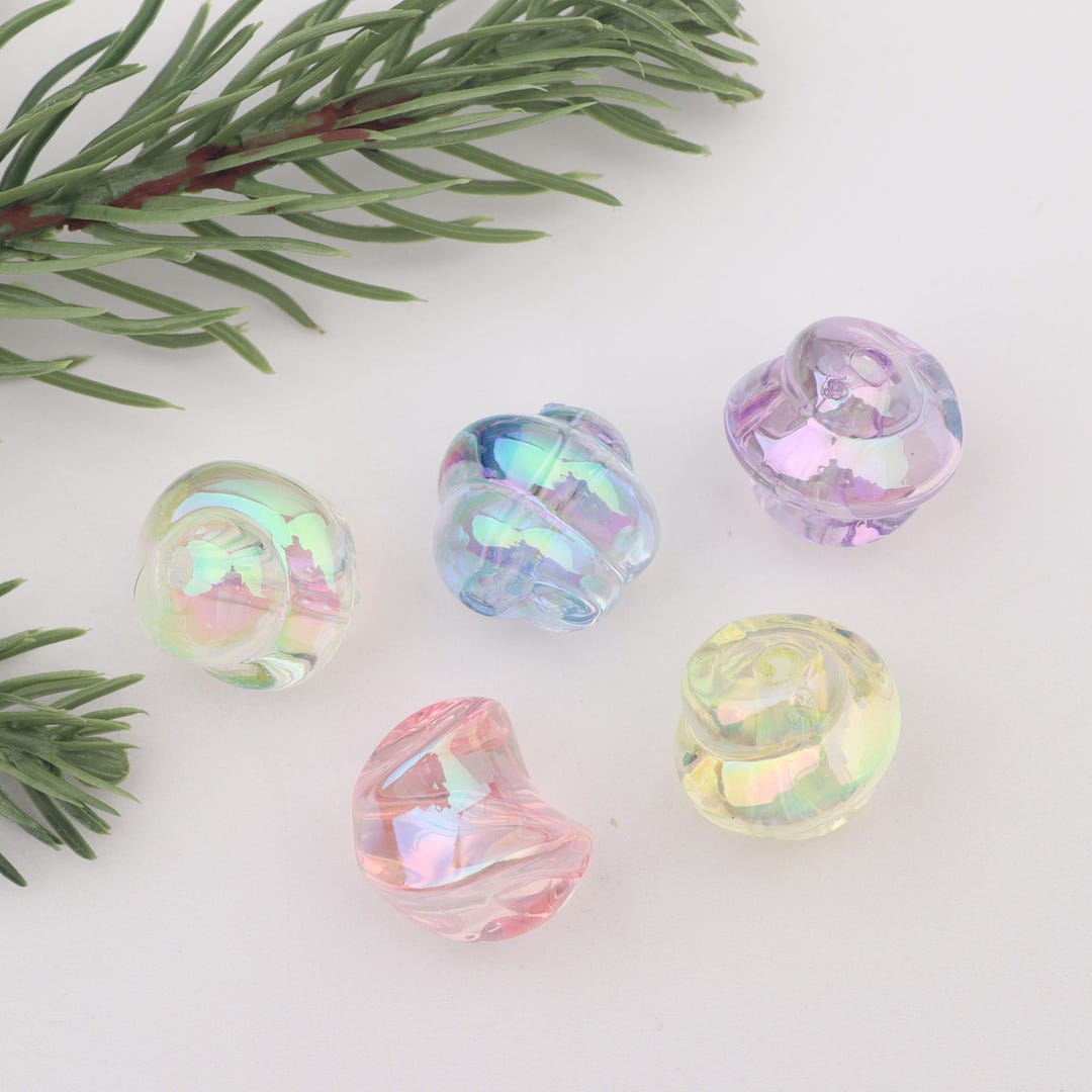 Rotating Spiral Acrylic Beads: Colorful Swirls, DIY Jewelry Making 18mm ...