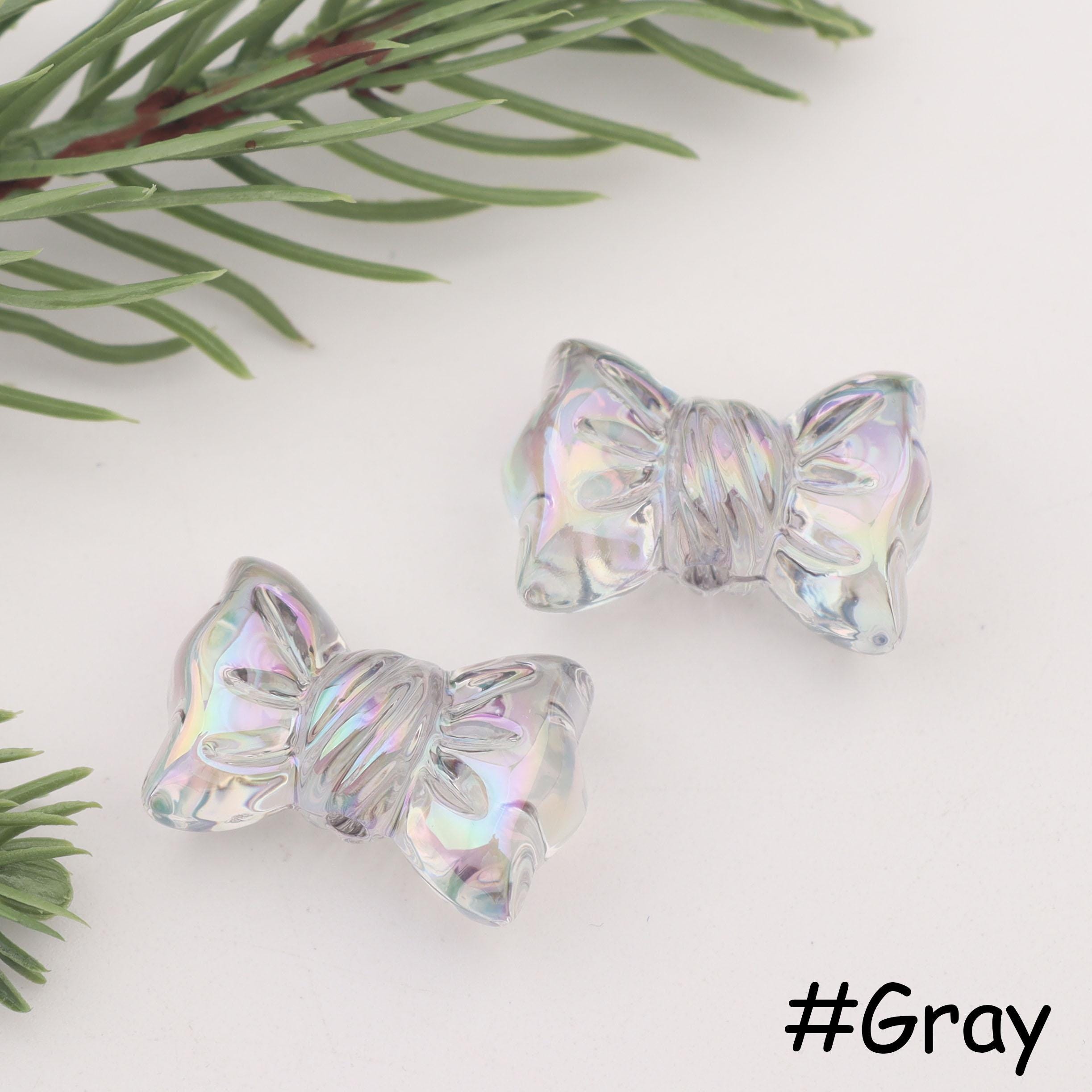Pastel Acrylic Bow Beads: Transparent Knot Charms 16mm Chunky Bow Beads ...