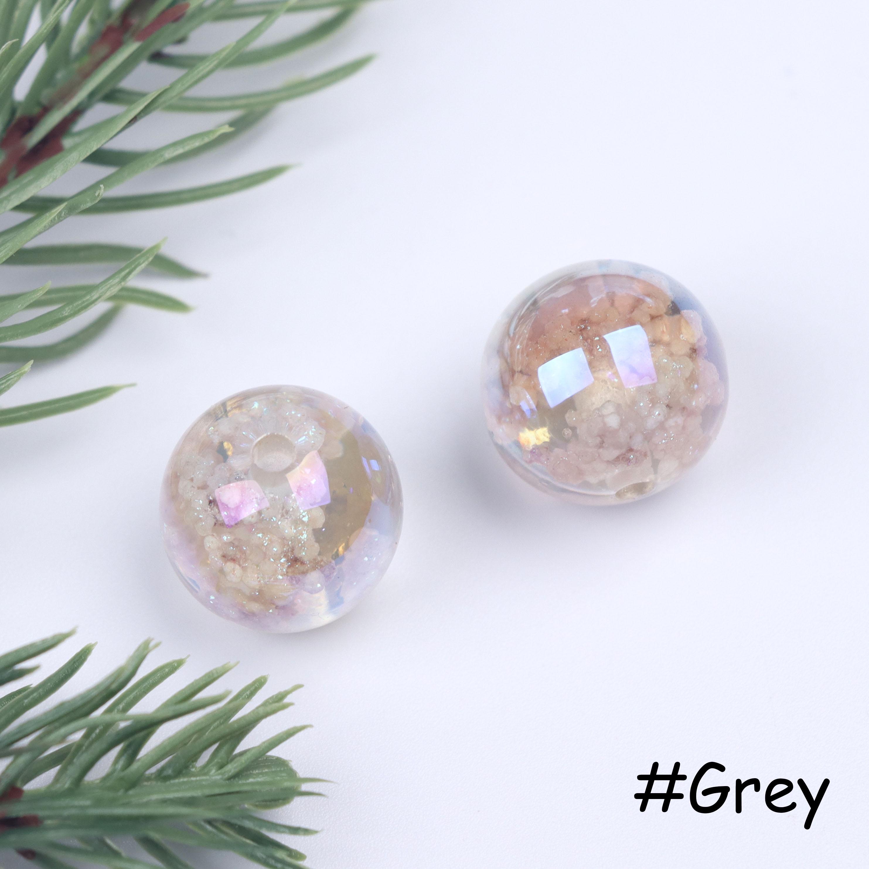 Glitter Nebula Glow-in-the-dark Resin Beads – Round Cosmic Glitter ...