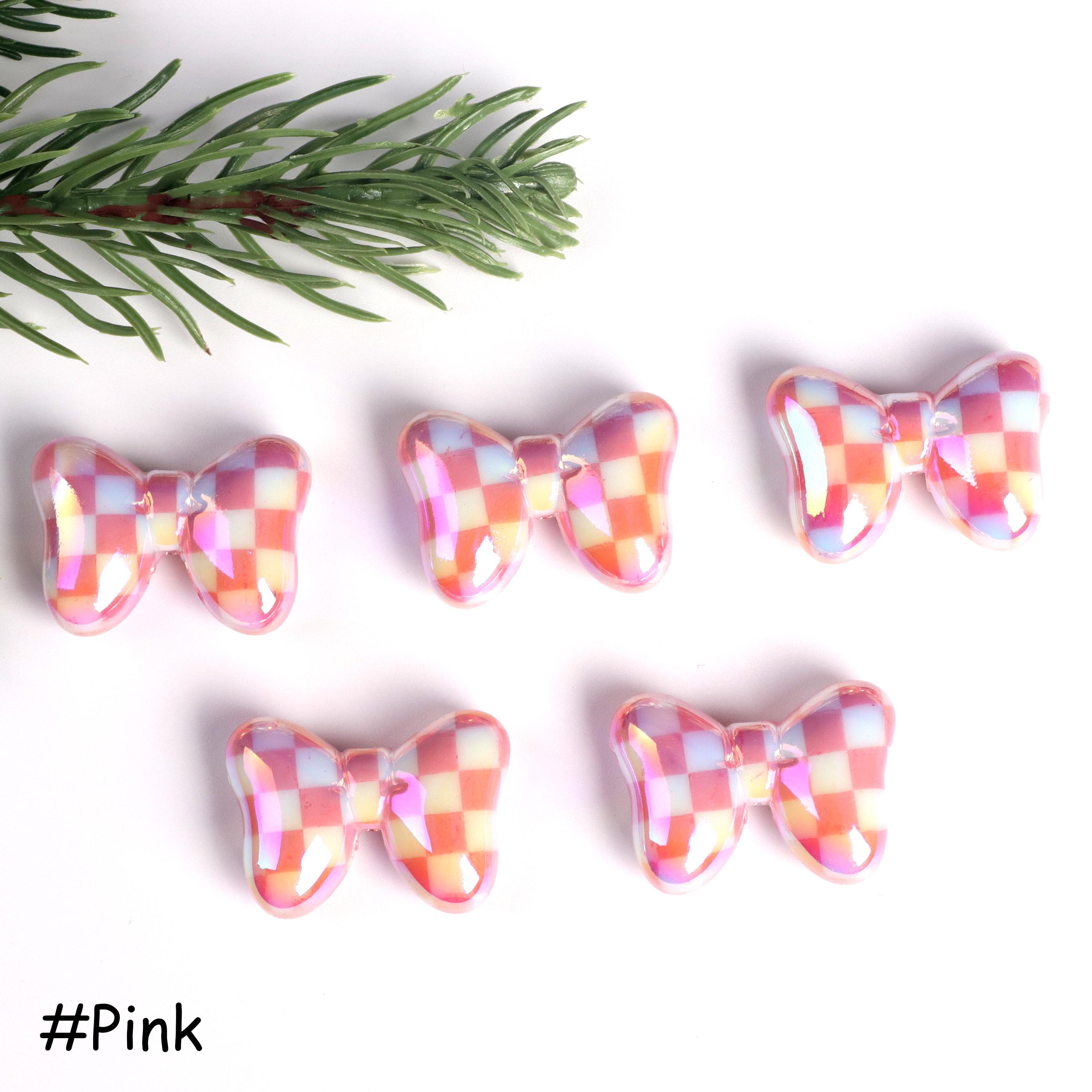 Bowknot Chess Board Beads,acrylic Colorful Bubblegum Bows Beads ...