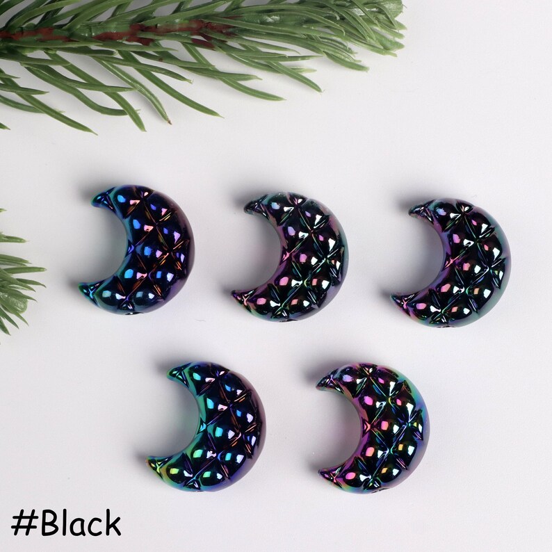 Candy Colored Moon Waffle Beads 20mm,crooked Moon Beads,resin Bead ...