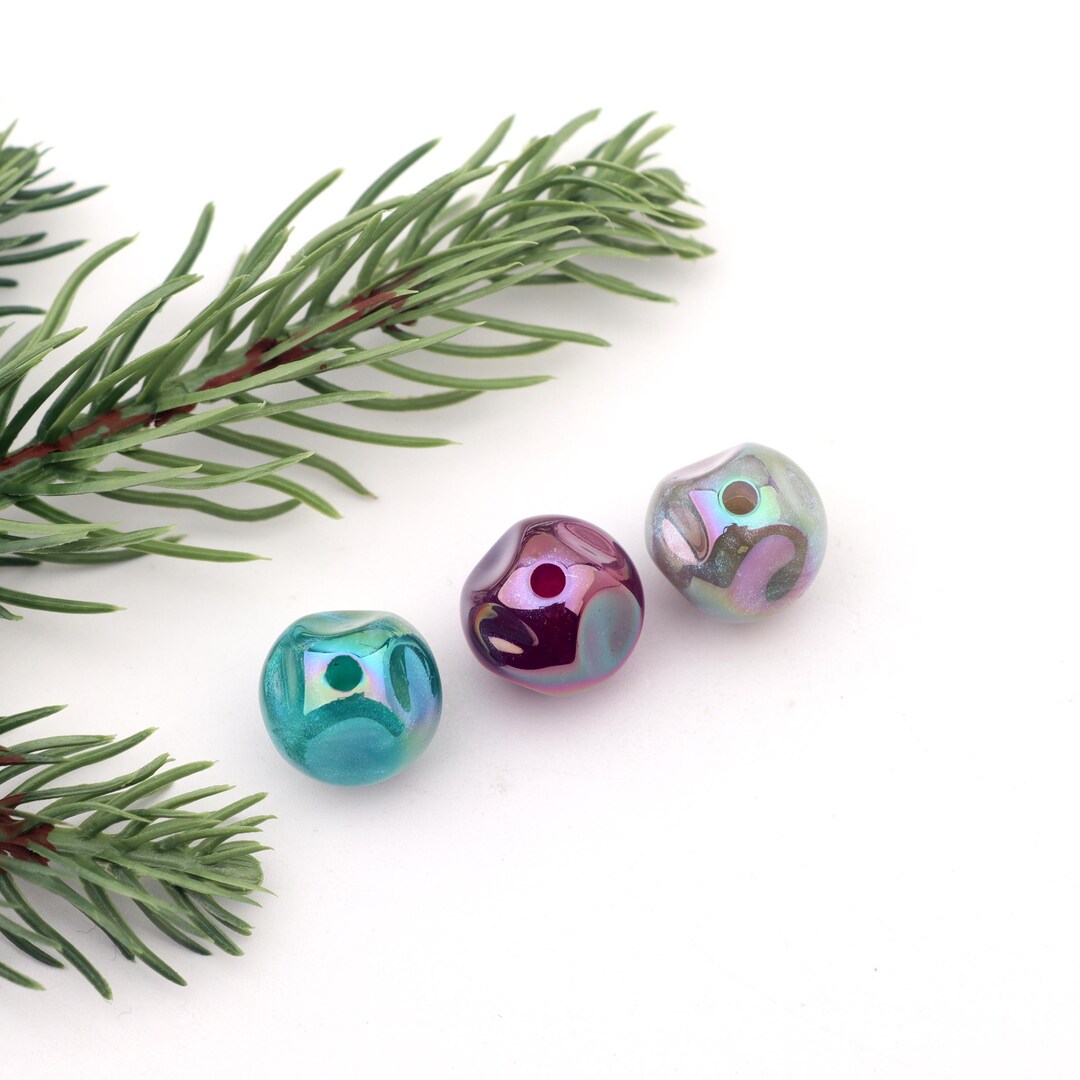 Glitter Meteorite Acrylic Beads: Pearlized Jewelry Making Supplies ...