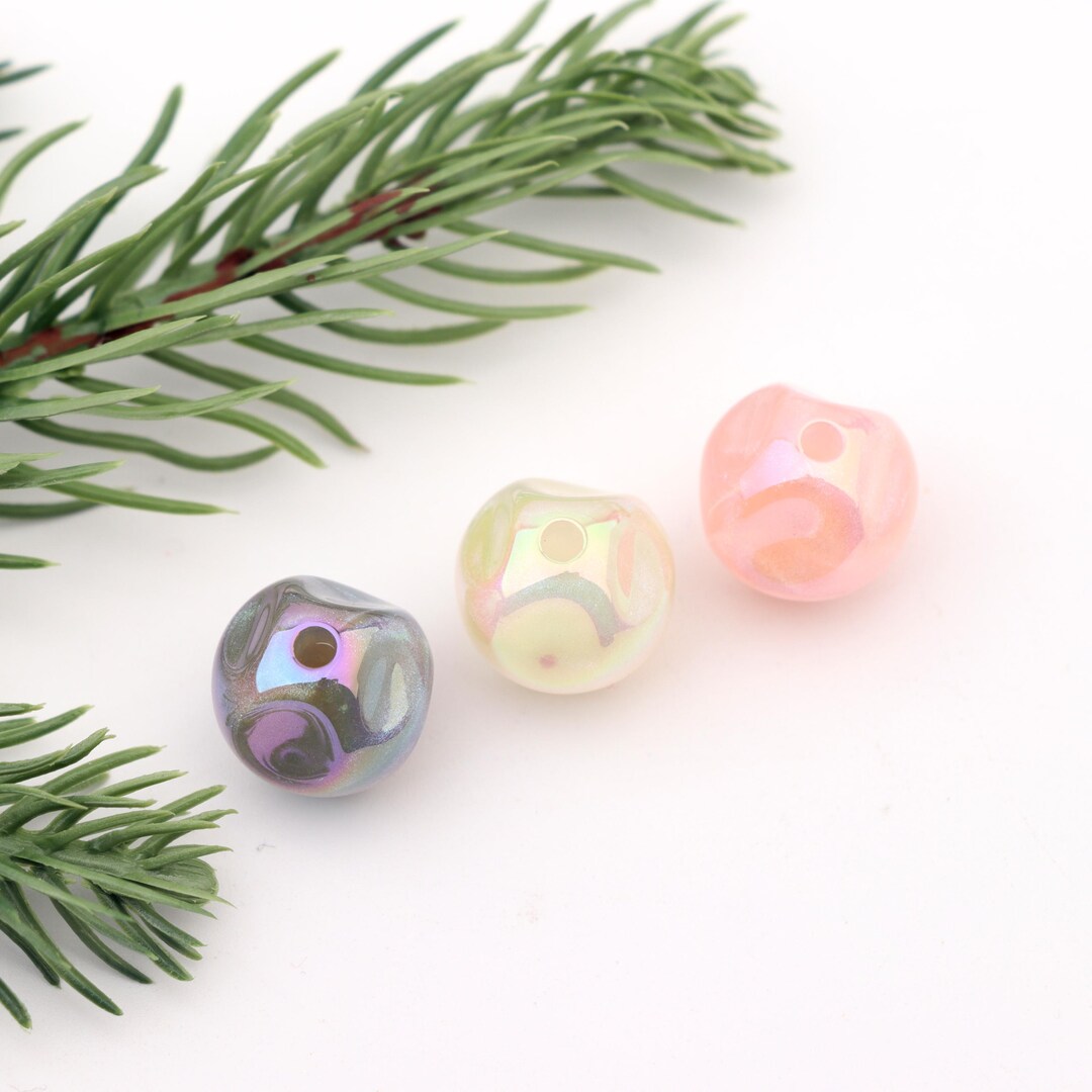 Glitter Meteorite Shaped Acrylic Beads,iridescent Special Shaped Beads ...