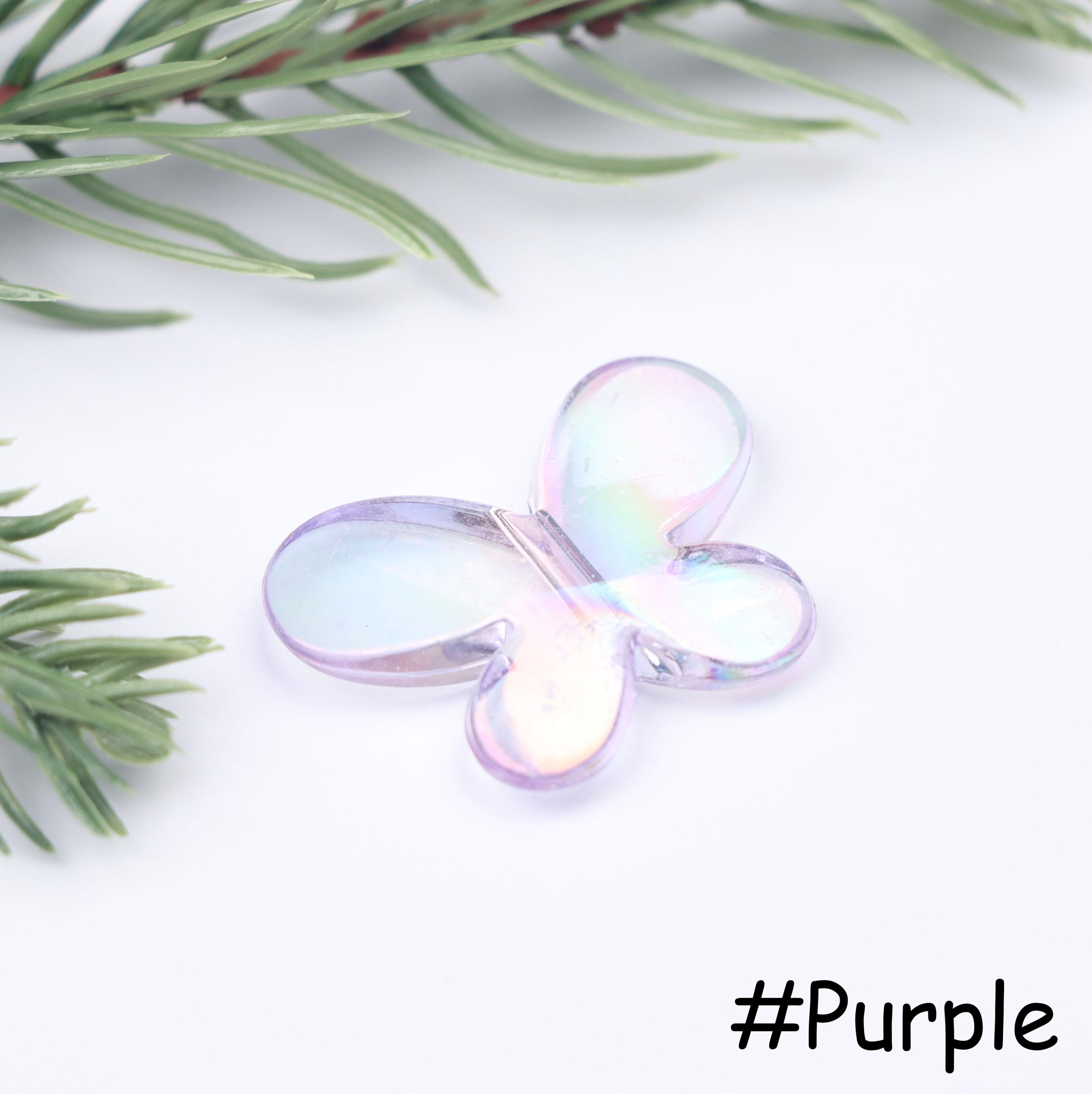Transparent Butterfly Acrylic Bead,color Coating,pastel Butterfly ...