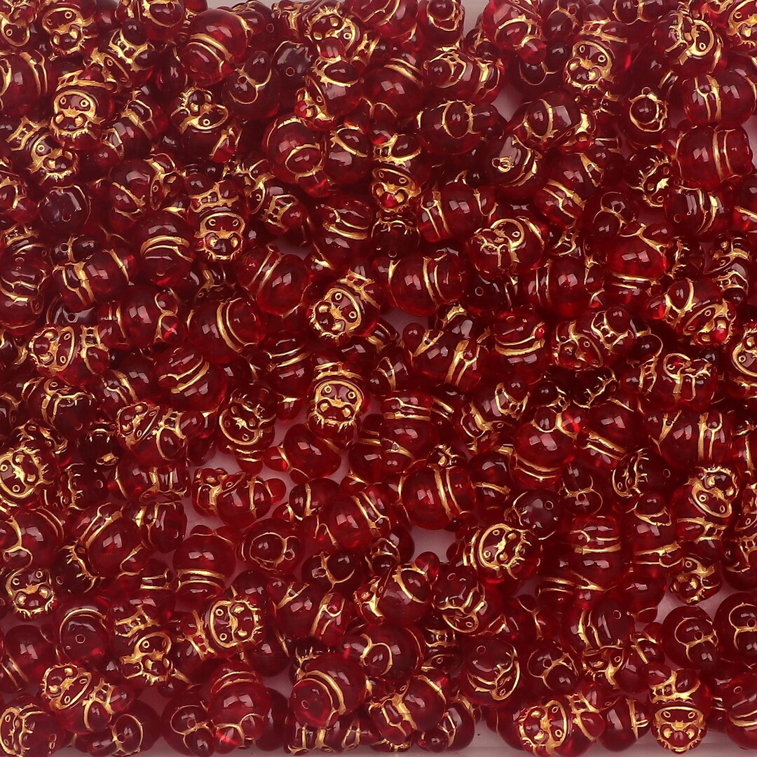 Crimson Red Gold Lavish Doll Beads,acrylic Vintage Beads,12*17*1 MM for ...