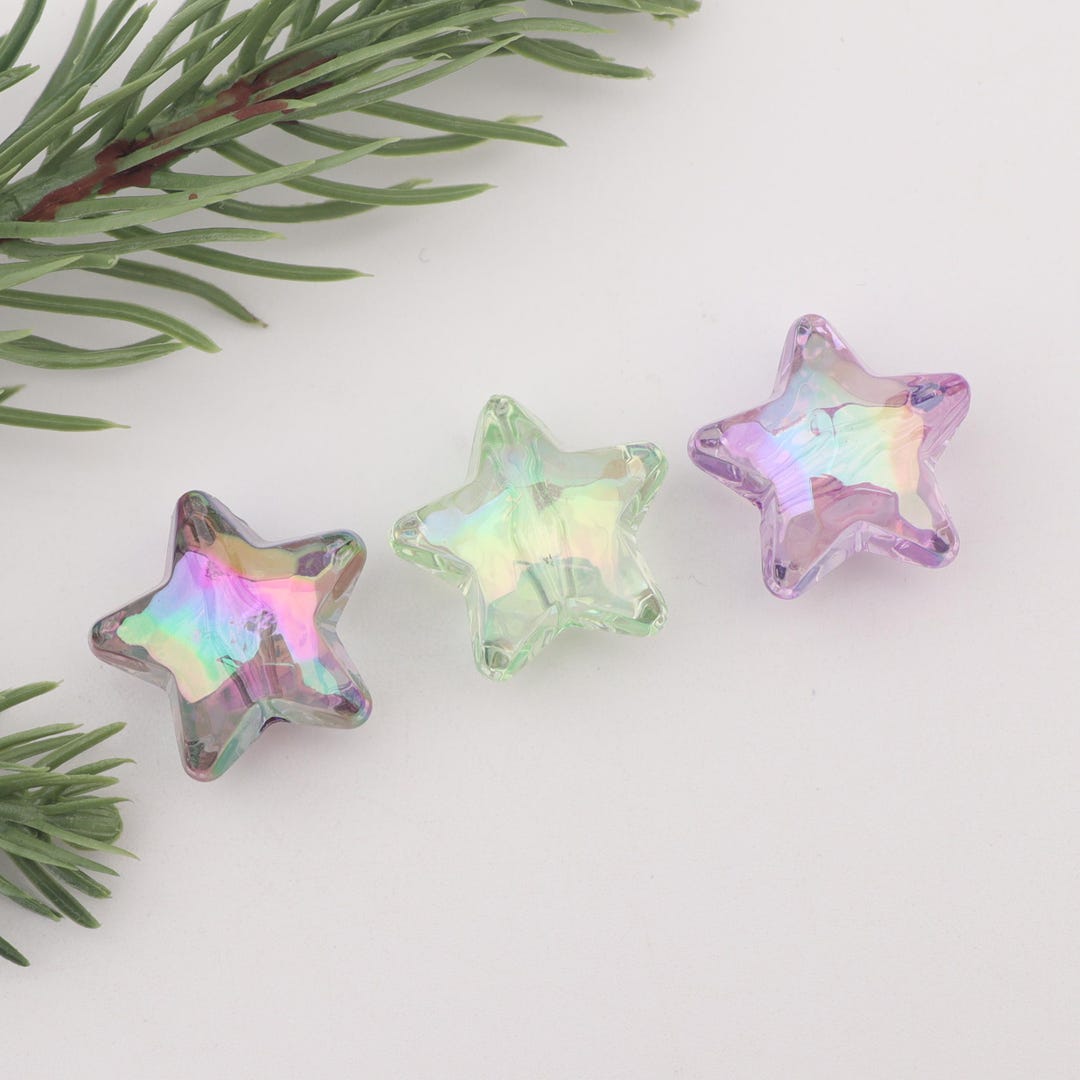 Transparent Chunky Star Gem Acrylic Beads,colorful Sparkling Star ...