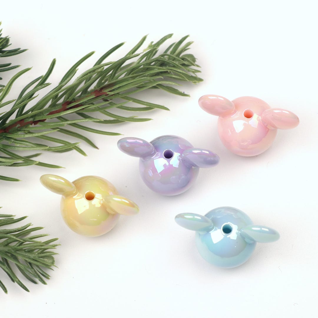 Colorful Mouse Head Acrylic Bead: DIY Bracelet Accessory (23mm) A0065 ...